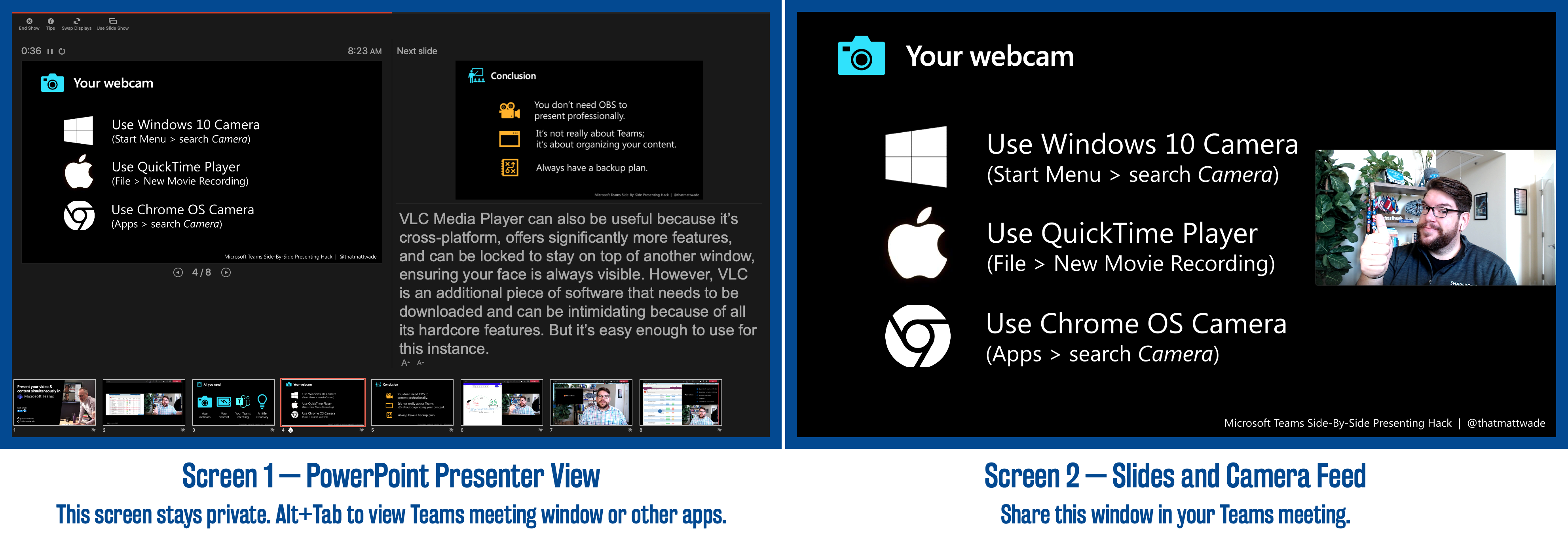 How To See PowerPoint Presenter View When Sharing Your Slides And Video 